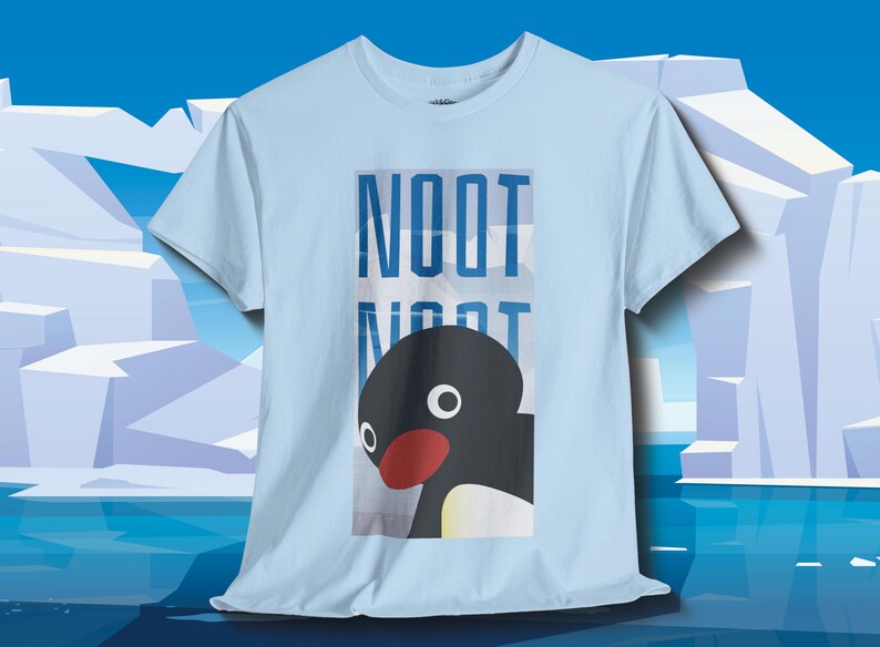 Pingu NOOT NOOT T-shirt Funny Cartoon Unisex Tee, Cute Penguin Graphic ...