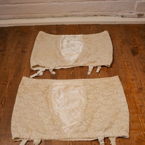 Two Sizes--1940's Lace + Satin Garter Belts--please Read Item ...