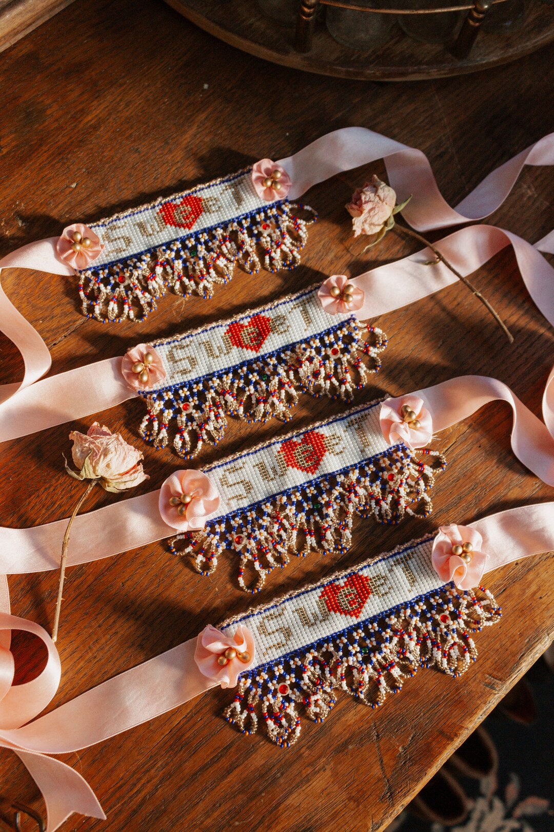 Hand Beaded “sweet” Chokers & Garters - Etsy