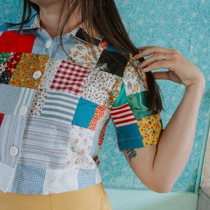 Handmade Patchwork Button-up Shirt - Etsy