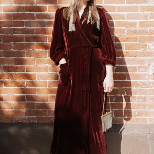 XS-M 1930's Velvet Merlot Gown--please Read Item Description Before ...