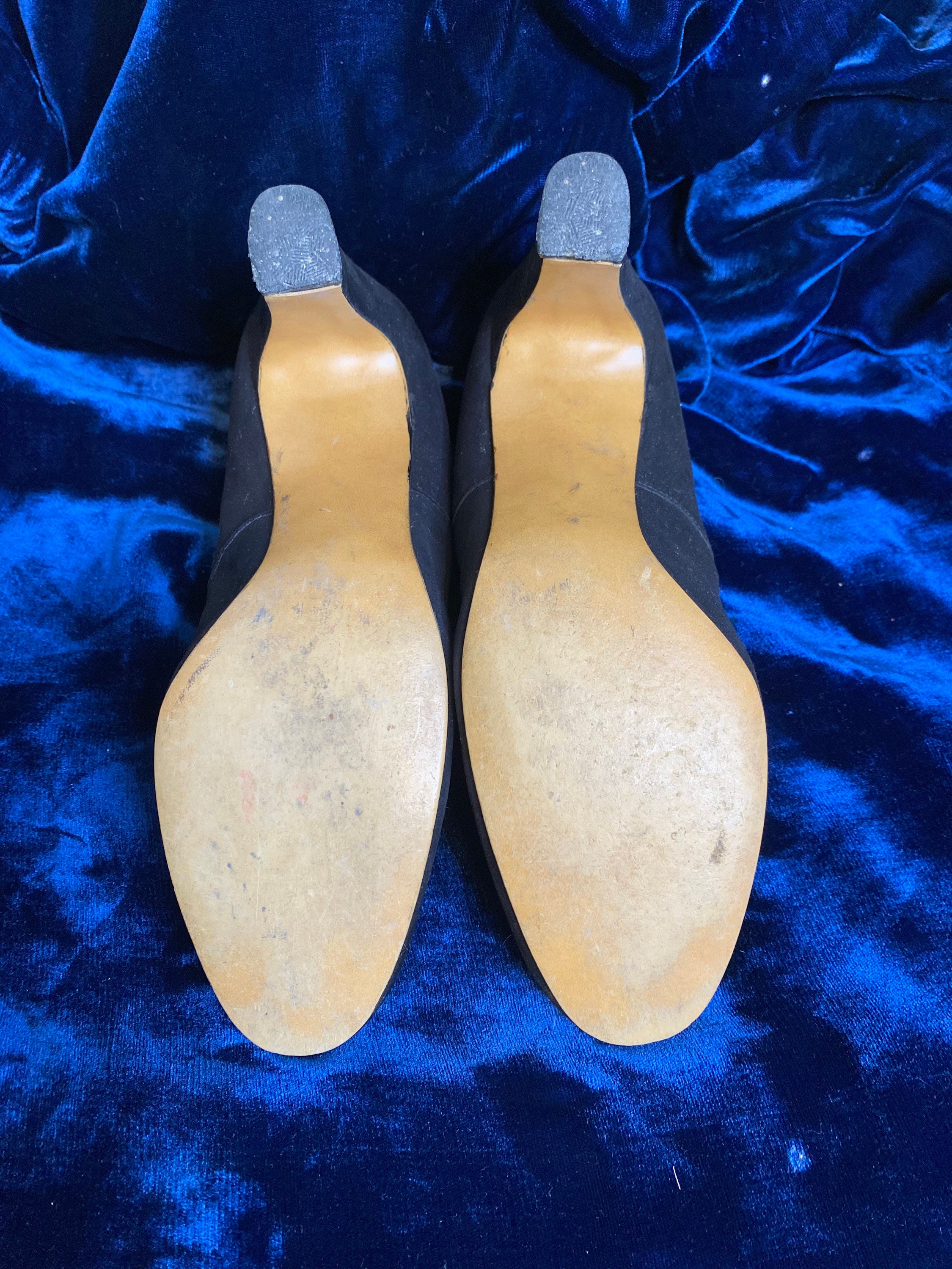 Sz. 6-1980s Jacqueline Brand Faux Suede Heels - Etsy