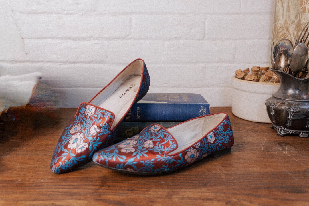 Sz.5.5– Gianni Bini Leather+brocade Flats--please Read Item Description ...