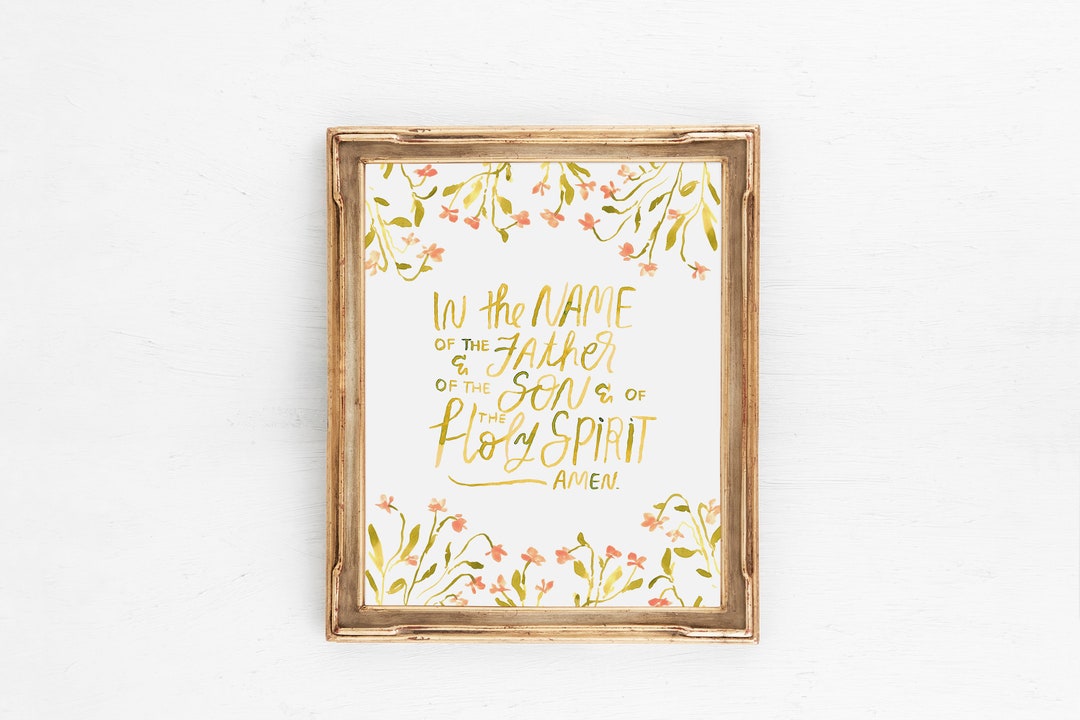 Sign of the Cross, Catholic Art Print, Christian Prayer, Home Decor ...