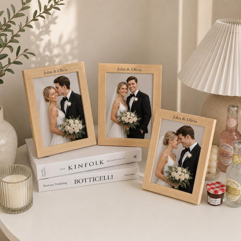 Personalized Wedding Photo Frame, Custom Engraved Eco-composite Wood ...