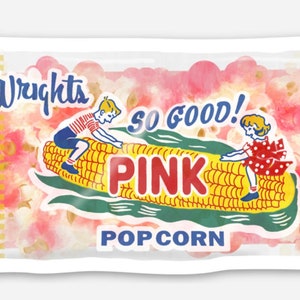 Wright’s Pink Popcorn STICKER | Retro Vintage California Food Snack ...
