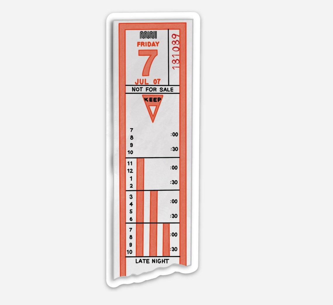 MUNI Ticket Paper Transfer Sticker | San Francisco SF California | Bay ...