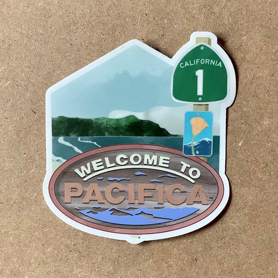 Pacifica Welcome Sign Sticker California Coast Highway 1 - Etsy