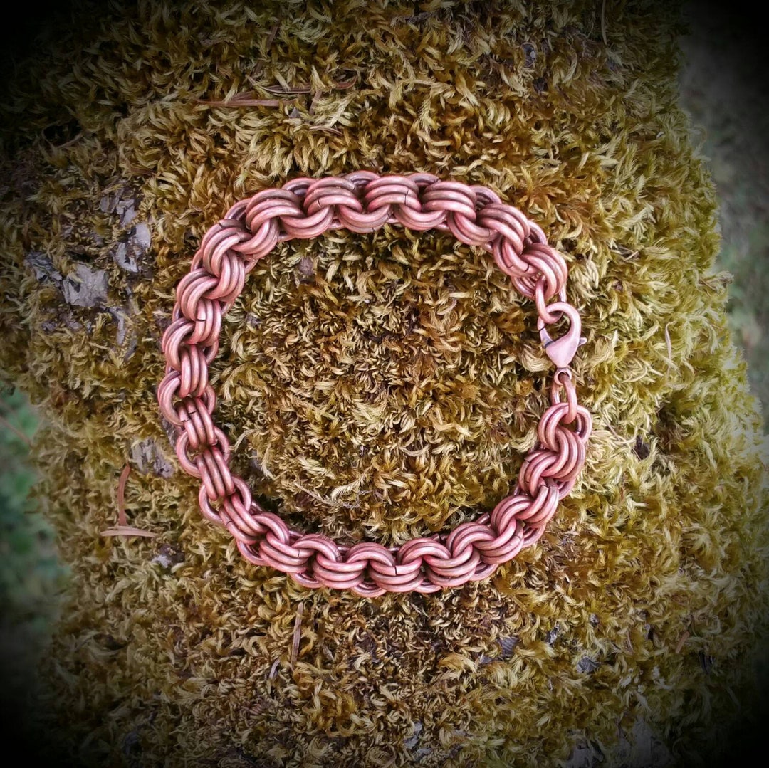 Hand Made Recycled Copper Chainmaille Unisex Link Bracelet - Etsy