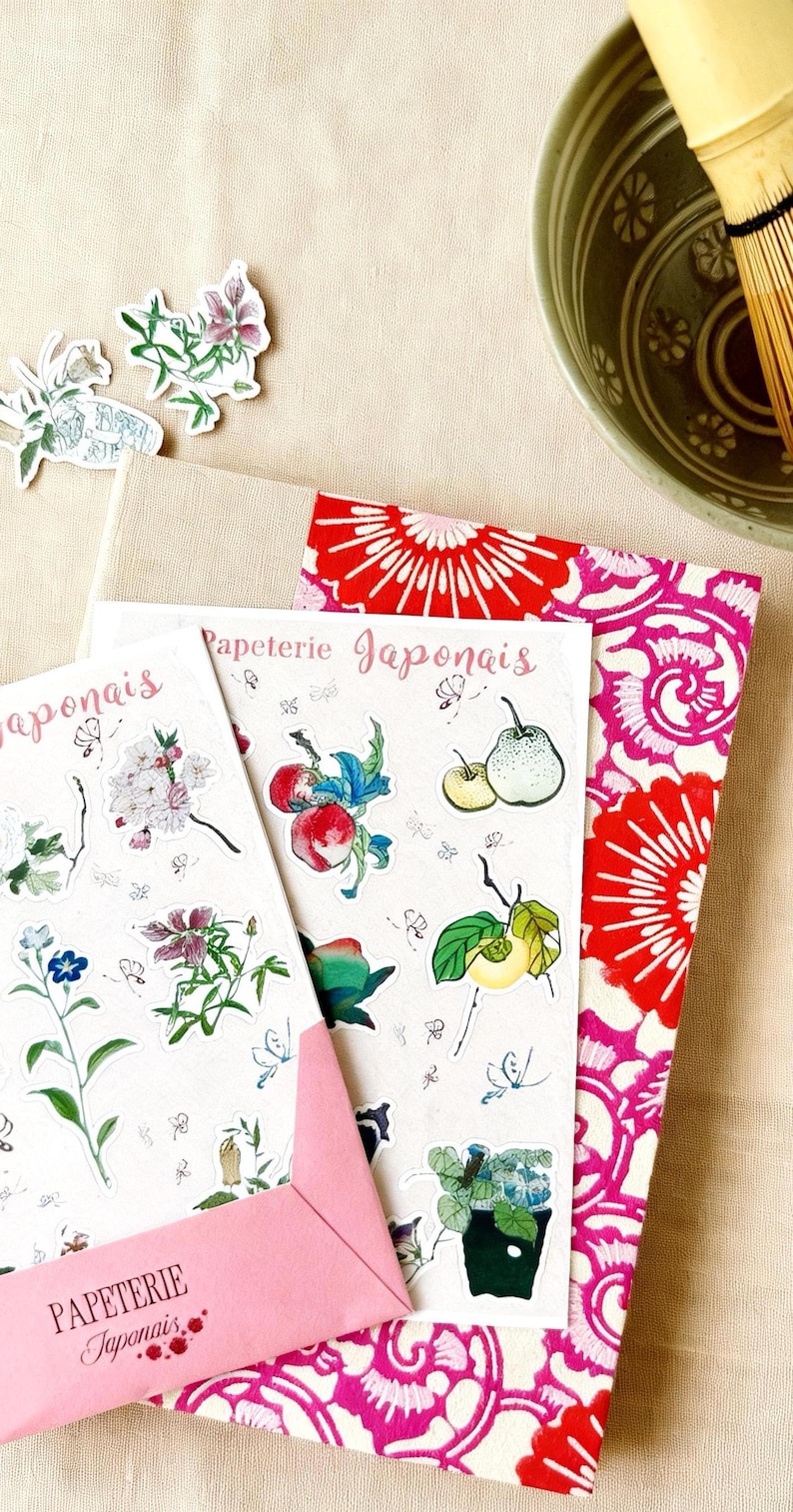Vintage Japanese Botanical Stickers – Washi Paper Flowers, Fruit ...