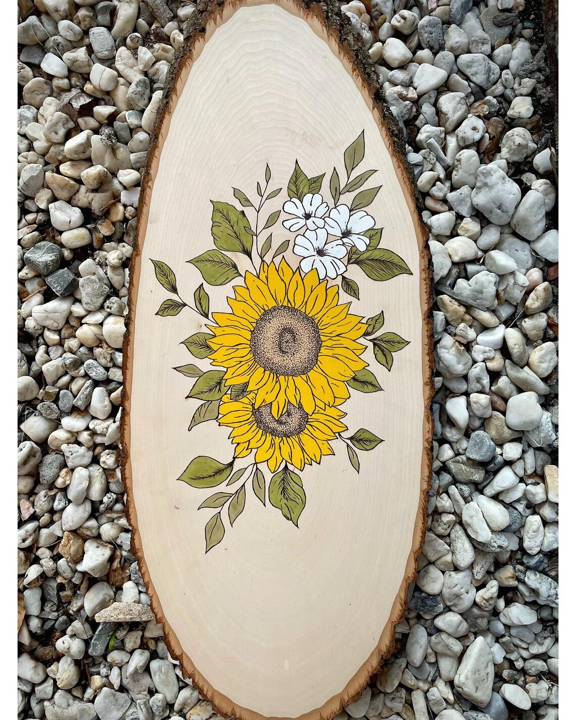 Sunflower Wood Burn Painting Sunflower Decor Sunflower Painting Gifts ...