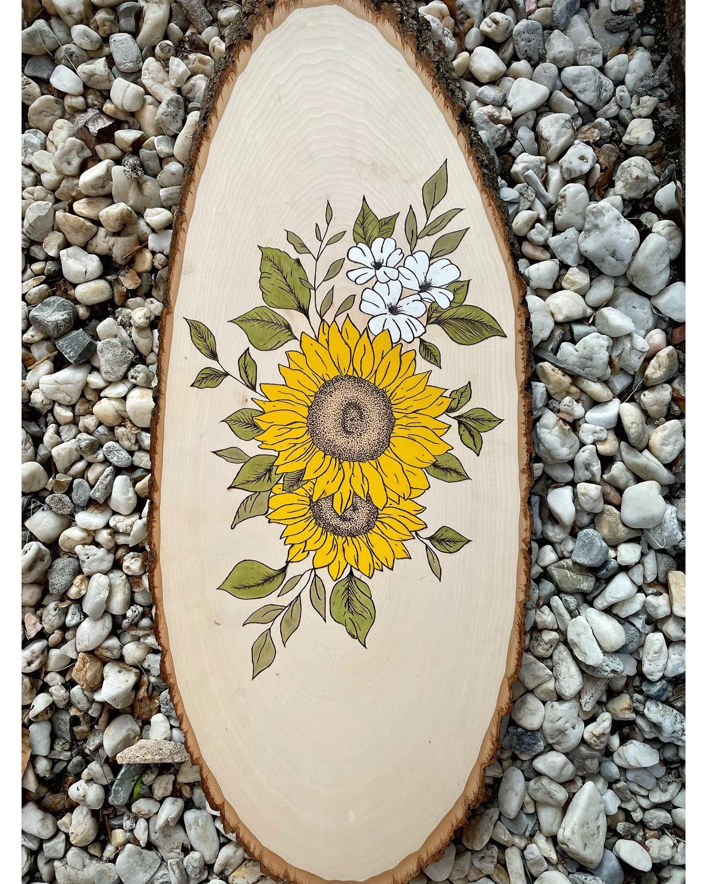 Sunflower Wood Burn Painting | Sunflower Decor | Sunflower Painting ...