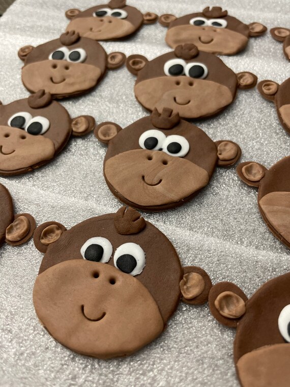 Fondant Monkey Cupcake Toppers | Etsy