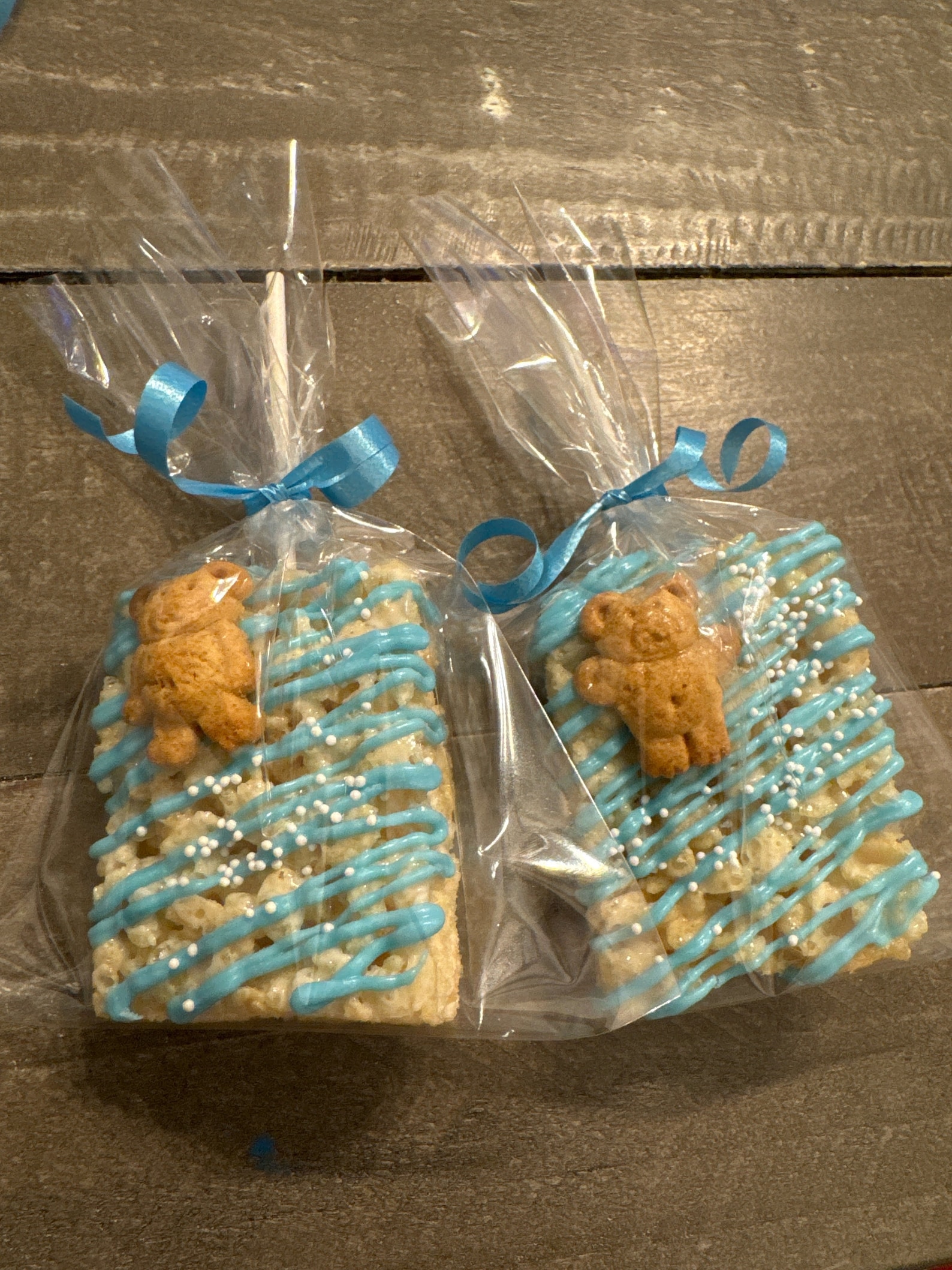 Teddy Bear Chocolate Drizzled Rice Crispy Treats - Etsy