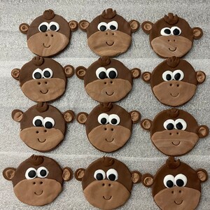 Fondant Monkey Cupcake Toppers - Etsy