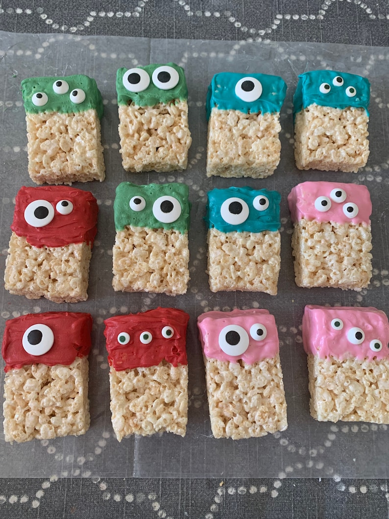 Monster Themed Chocolate Rice Crispy Treats - Etsy