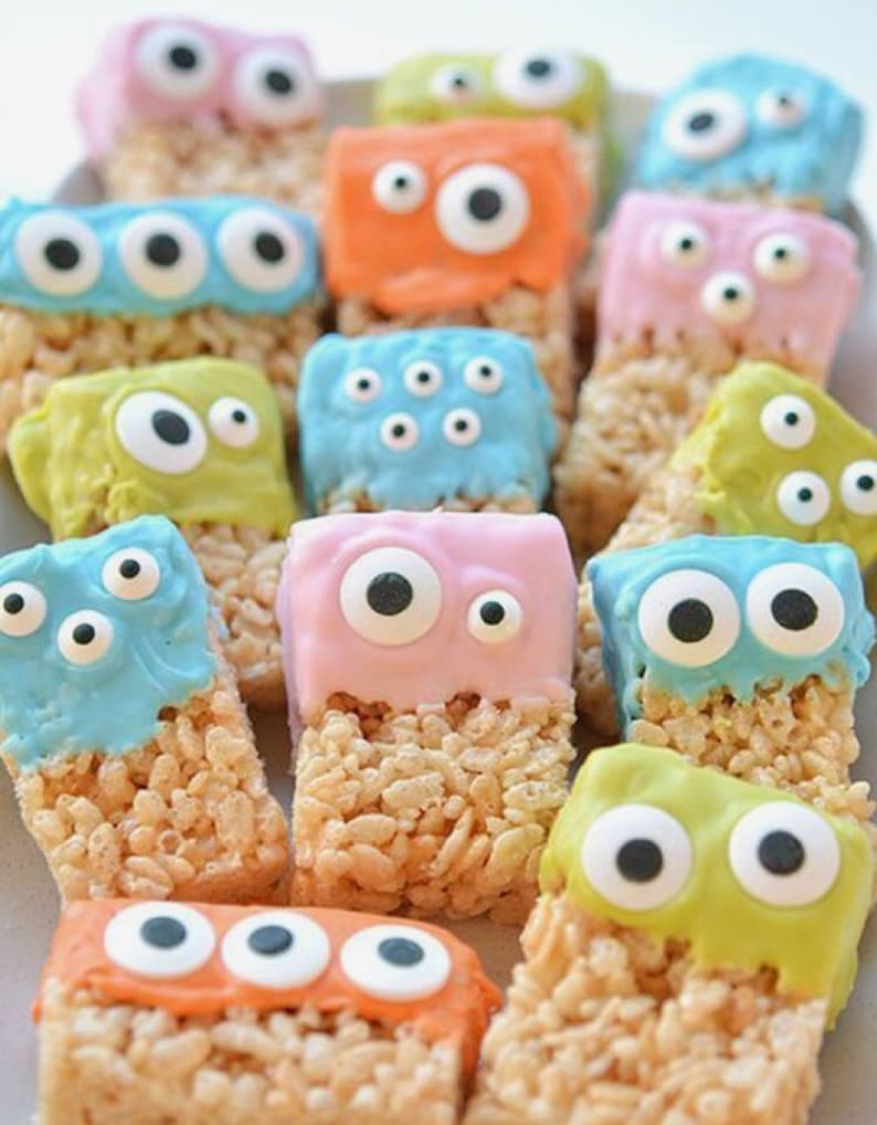 Monster Themed Chocolate Rice Crispy Treats - Etsy