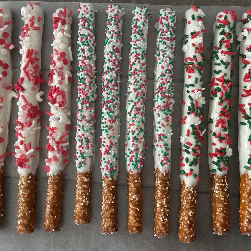 Christmas Pretzel Rods - Etsy