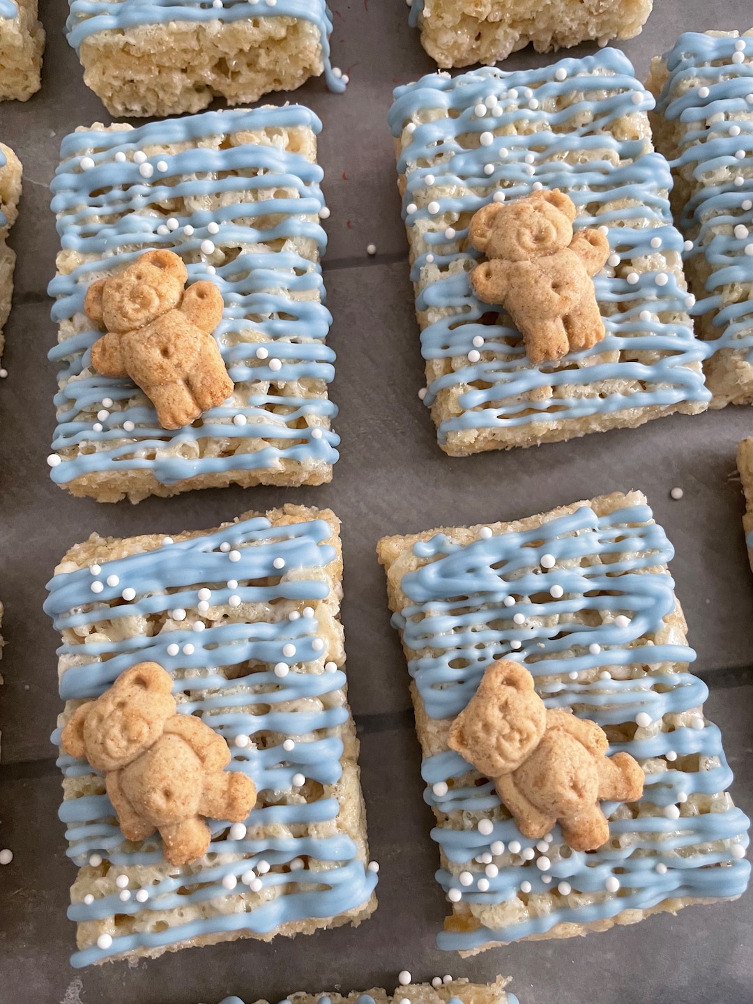 Teddy Bear Chocolate Drizzled Rice Crispy Treats - Etsy
