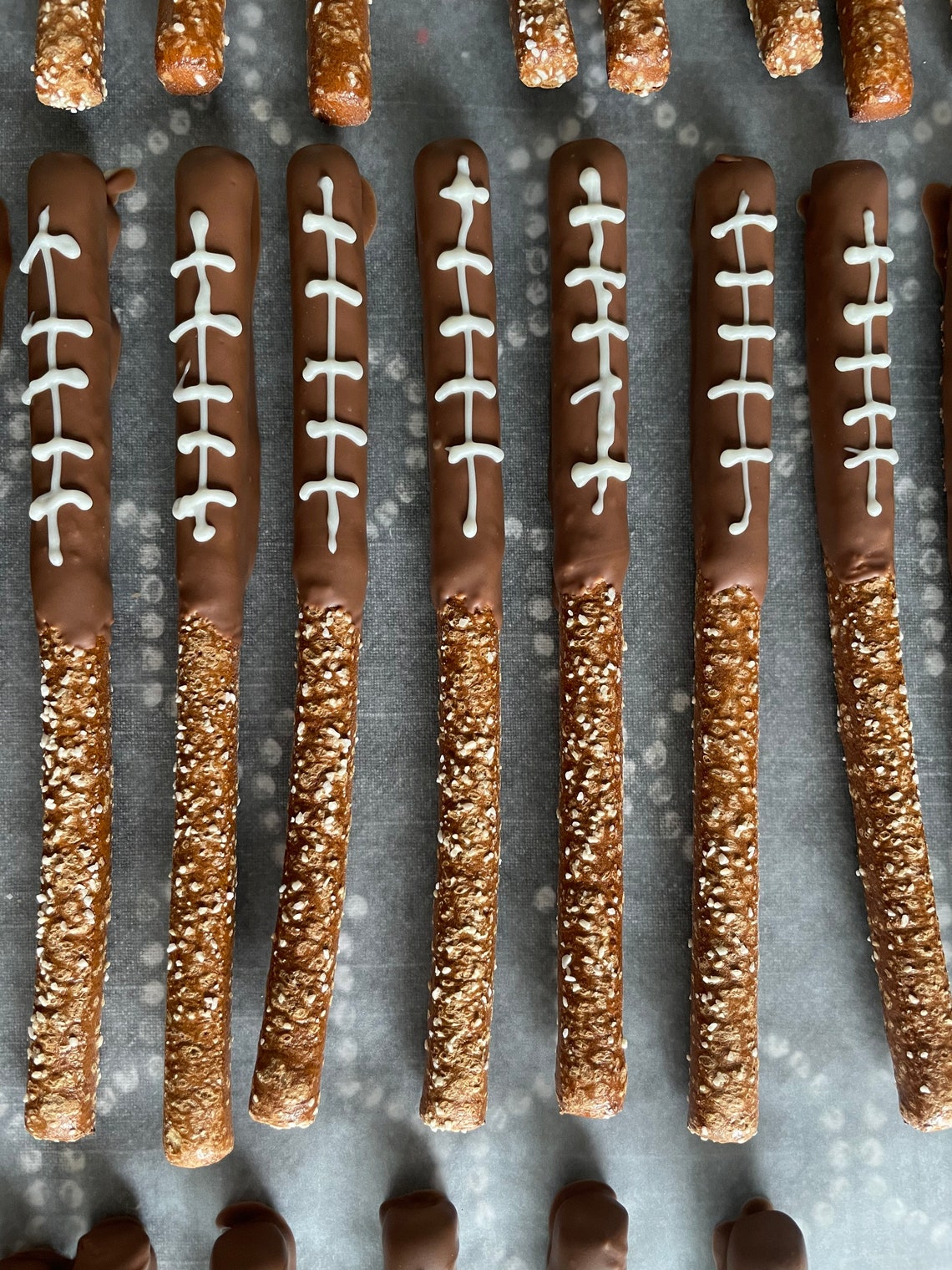 12 Football Chocolate Covered Pretzel Rods - Etsy