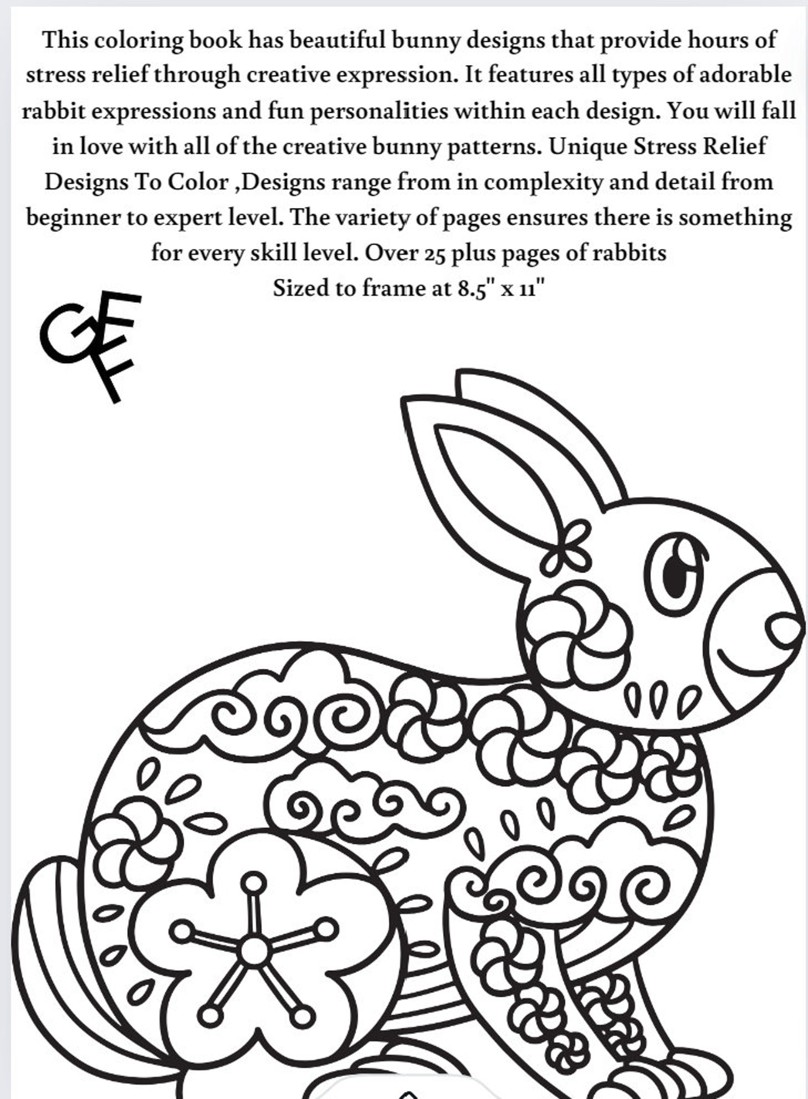 Rabbit Bunny Coloring Book - Over 25 Images - Digital Download - Etsy