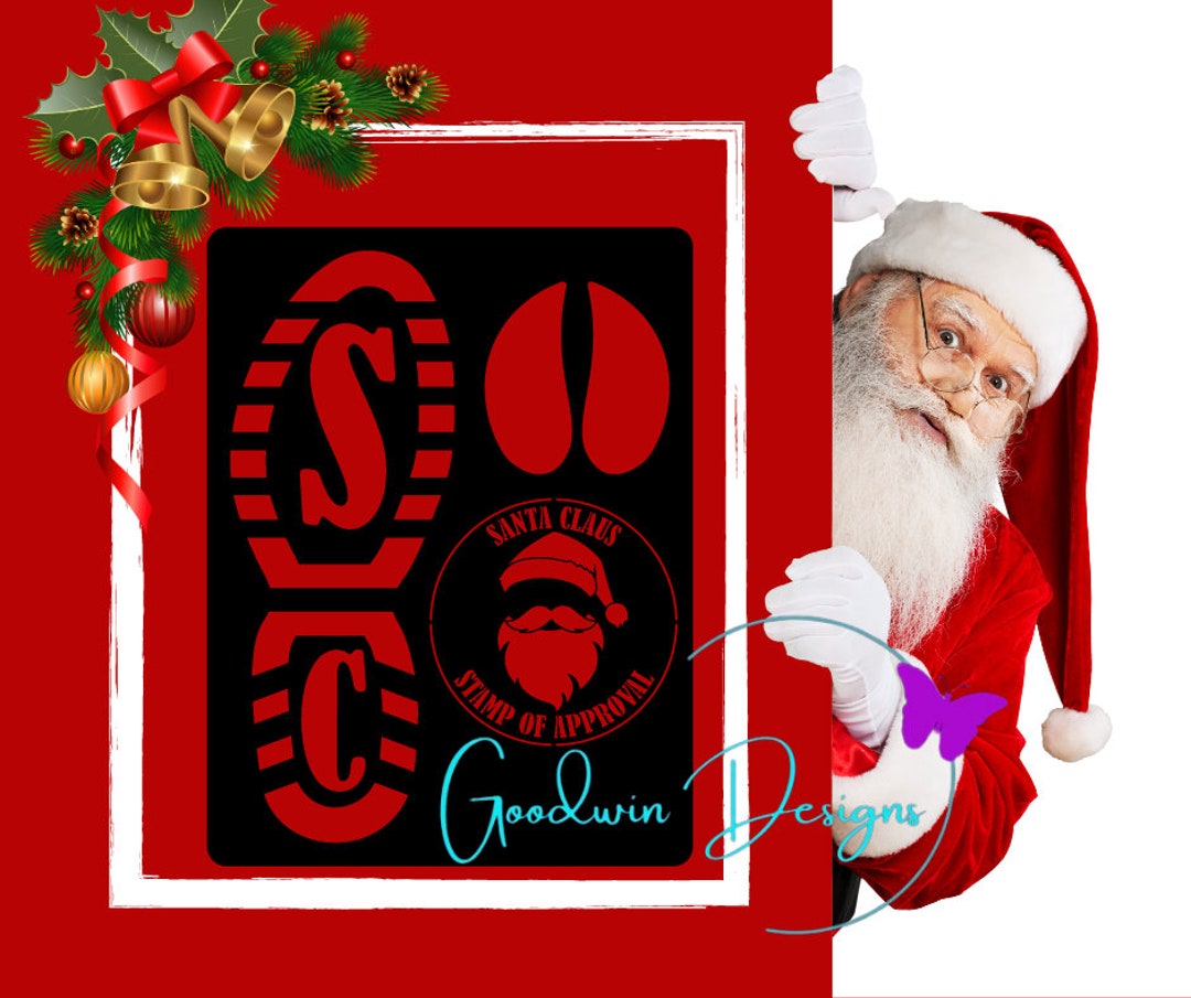 Santa Boots and Reindeer Hooves Flour Christmas Stencil - Etsy