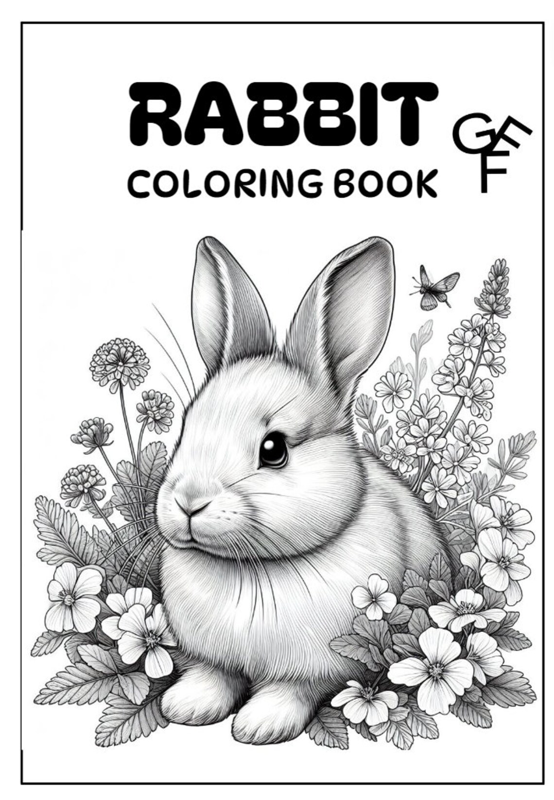 Rabbit Bunny Coloring Book Over 25 Images Digital Download - Etsy