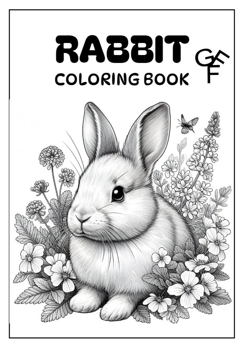 Rabbit Bunny Coloring Book - Over 25 Images - Digital Download - Etsy