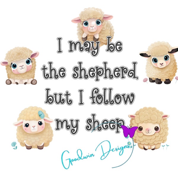 Sheep and Shepherd Clipart - Etsy