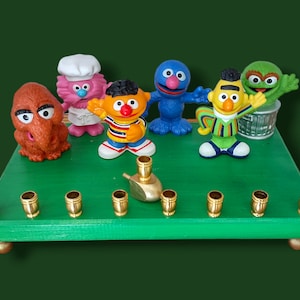 Sesame Street Collector Menorah Judaica Hanukkiah Big Bird Ernie Bert ...