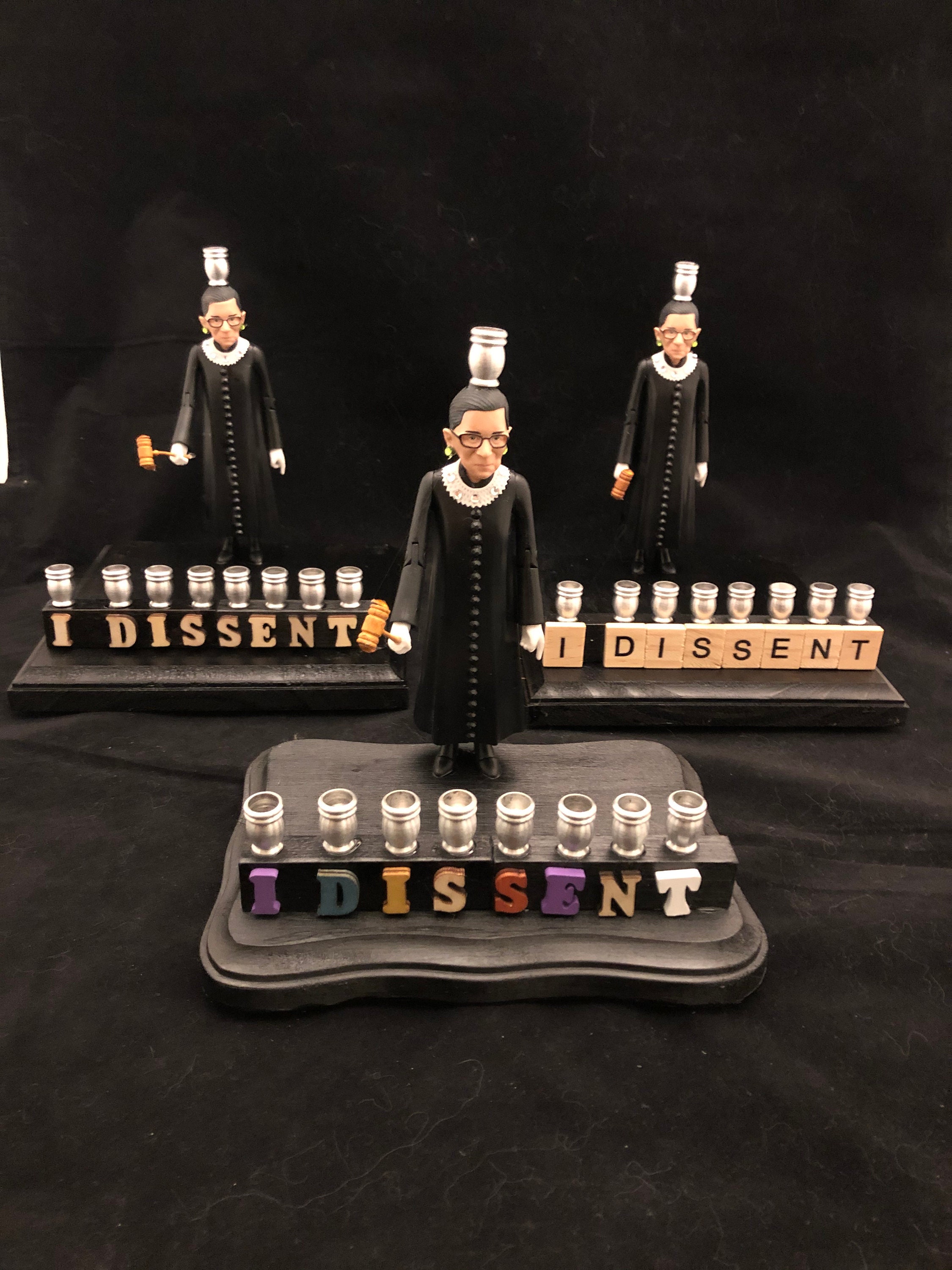 I Dissent Ruth Bader Ginsburg Hanukah Menorah Candle Holder | Etsy