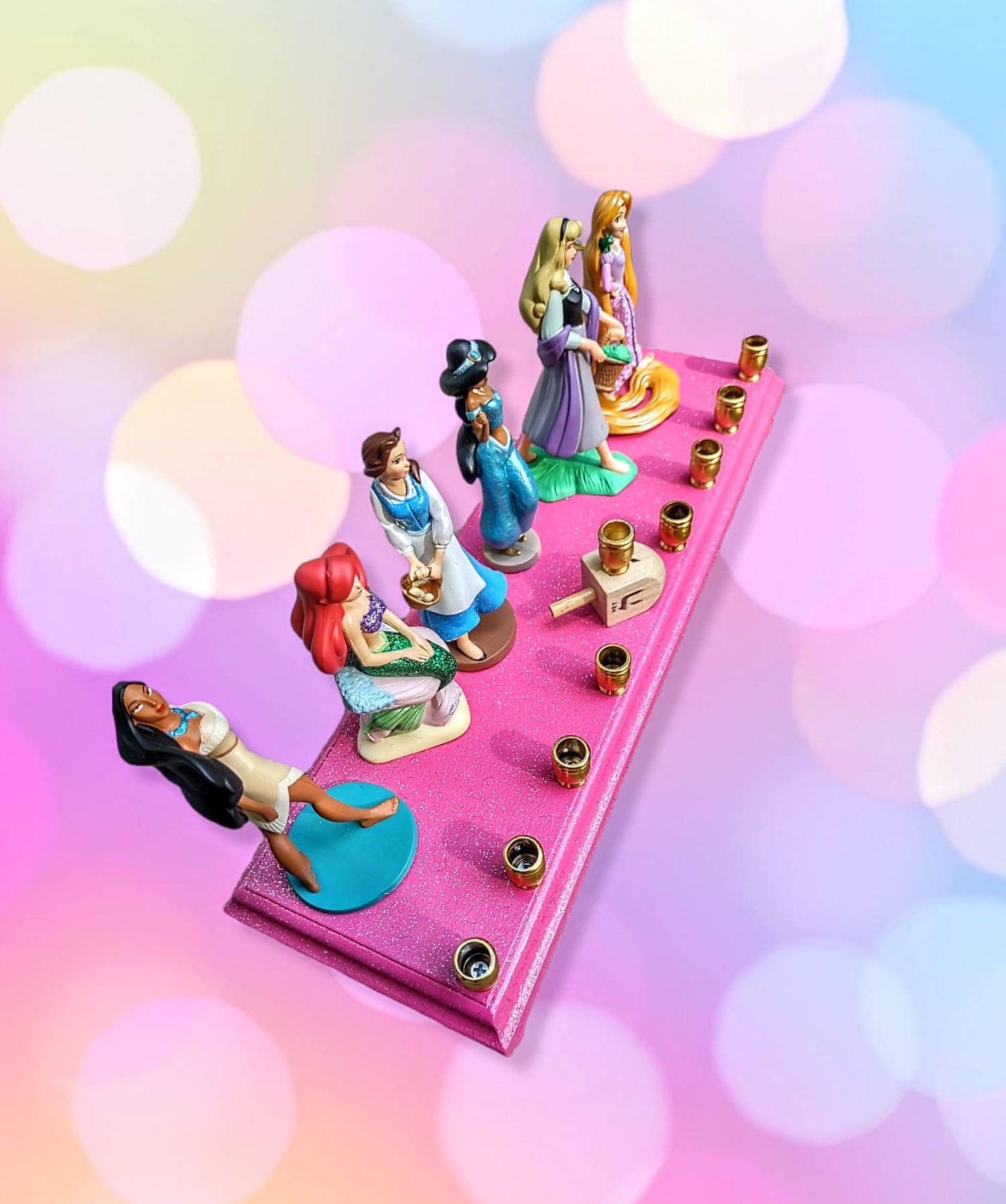 Princess Menorah Classic Disney Judaica Hanukkiah Repurposed - Etsy