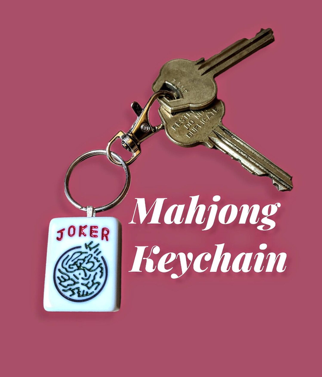 Mahjong Keychain Mah-jongg! PON BAM CHOW Melds Lucky Tiles - Etsy