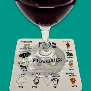 Passover Seder Ten 10 Plagues Coasters Set Jewish Judaica Pesach - Etsy