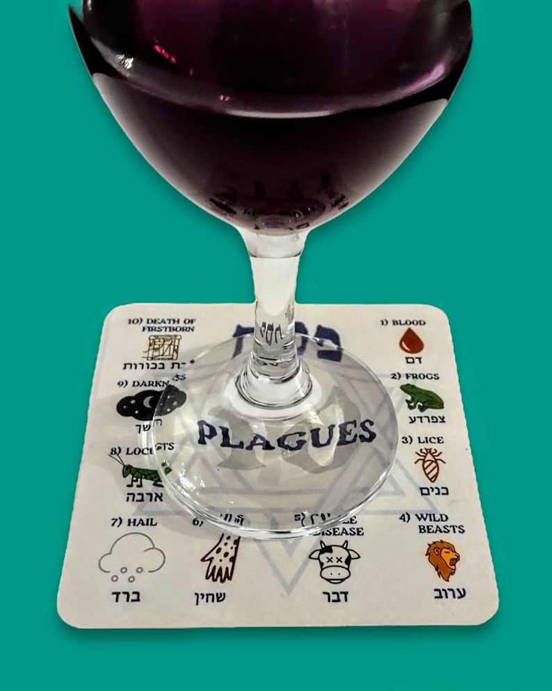 Passover Seder Ten 10 Plagues Coasters Set Jewish Judaica - Etsy