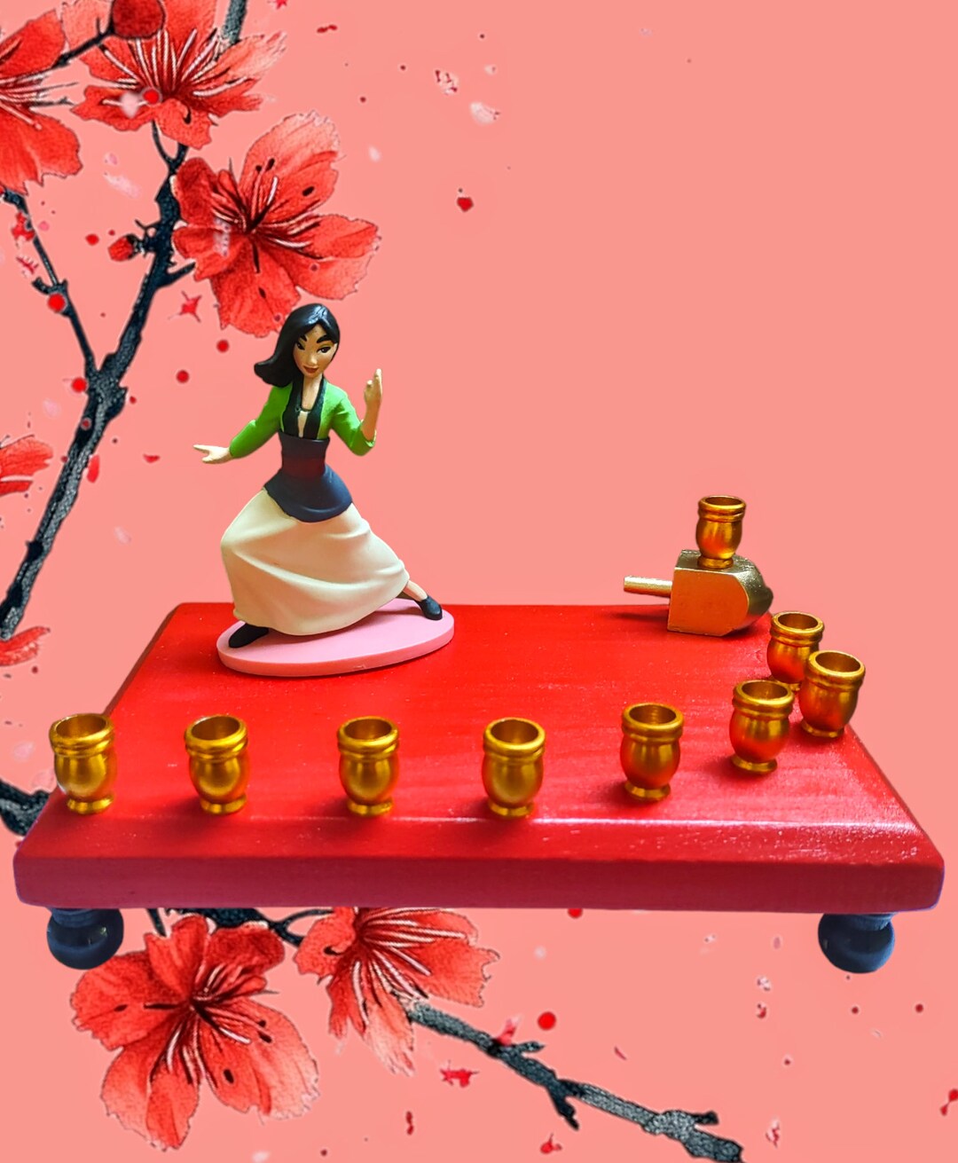 Princess Menorah Classic Disney Judaica Hannukah Mulan - Etsy