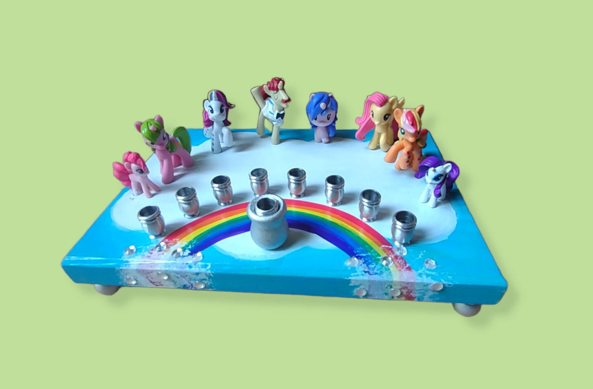 My Little Pony Menorah Judaica Hanukkiah Repurposed Toy - Etsy