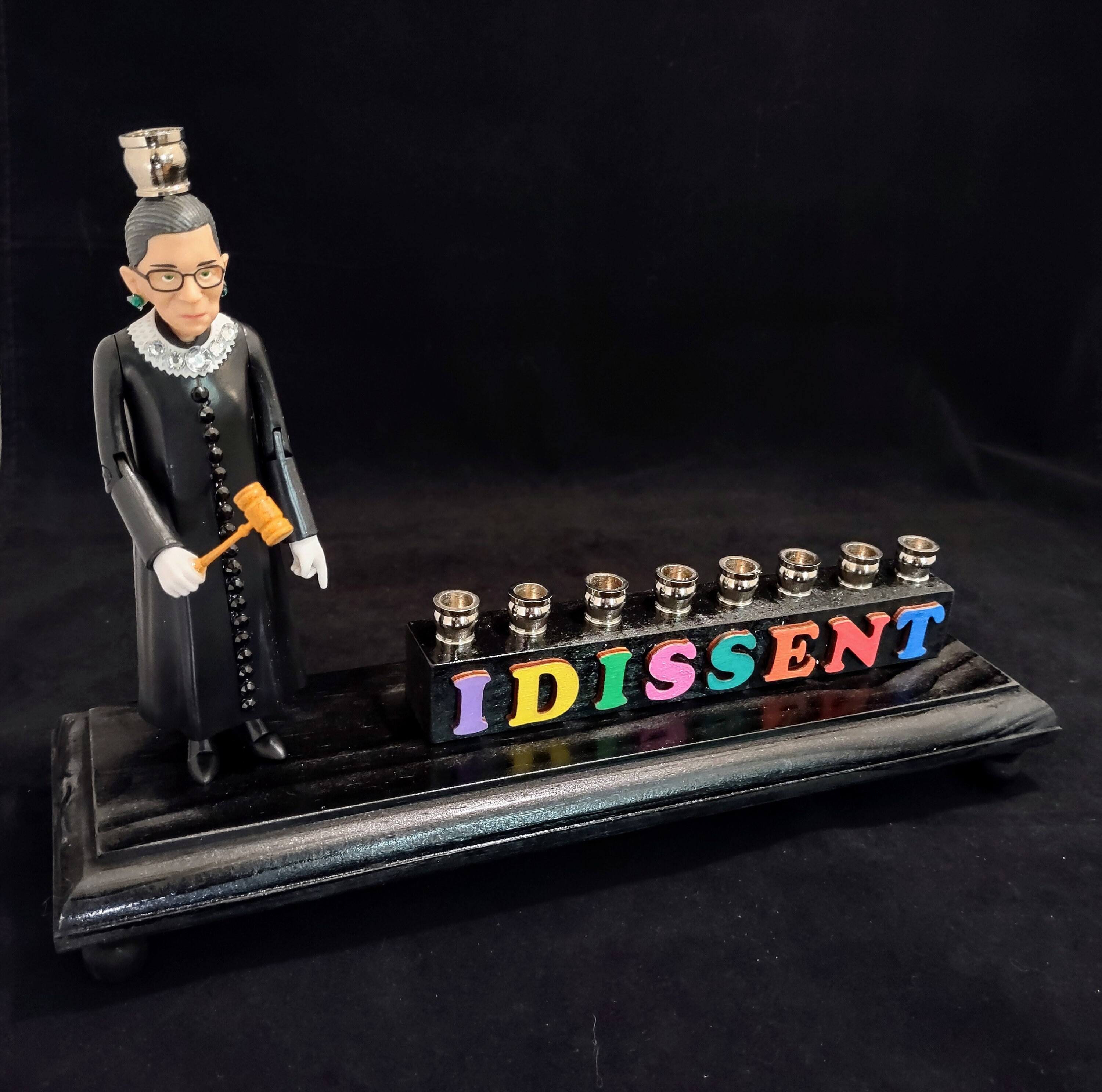 I Dissent Ruth Bader Ginsburg Hanukah Menorah Candle Holder Judaica RBG ...