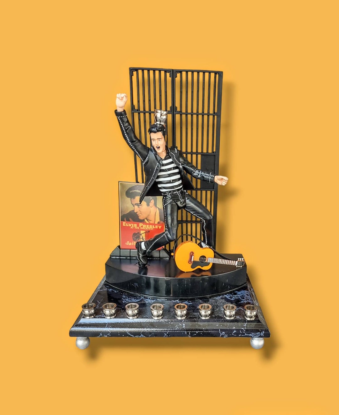 The King Elvis Presley Collector Hanukah Menorah Candle Holder Judaica ...