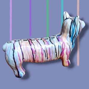 Hand Painted Ceramic Menorah Corgi Whale Rainbow Checkerboard Hanukah ...