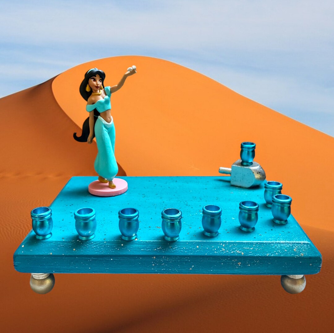 Princess Menorah Classic Disney Judaica Hanukkiah Princess Jasmine - Etsy