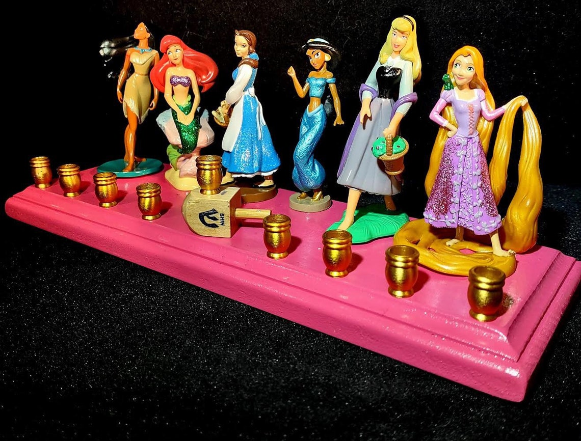 Princess Menorah Classic Disney Judaica Hanukkiah Repurposed - Etsy