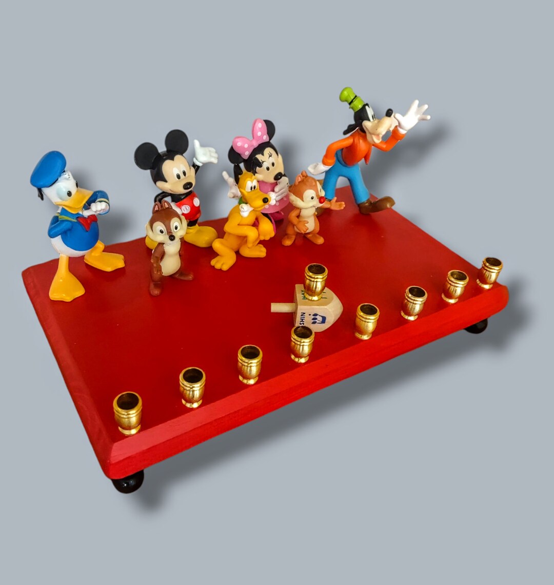 Classic Mickey Mouse Menorah Disney Judaica Hanukkiah Repurposed Toy ...