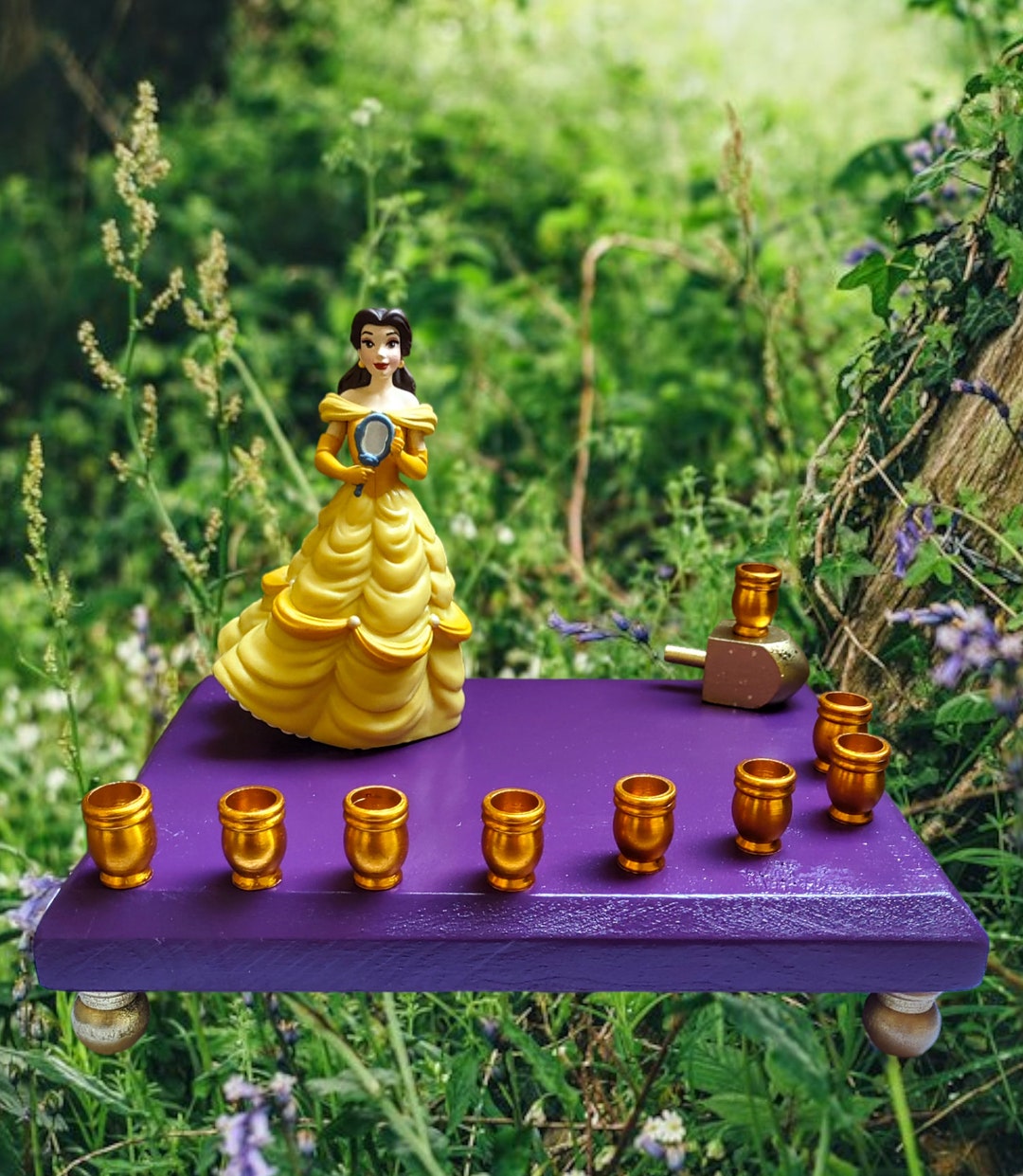 Princess Menorah Classic Disney Judaica Hannukah Belle Beauty and the ...