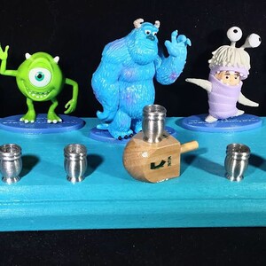 Monsters Inc Menorah Chanukah Judaica Hanukkiah Repurposed Toy Figures ...