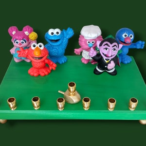 Sesame Street Collector Menorah Judaica Hanukkiah Big Bird Ernie Bert ...