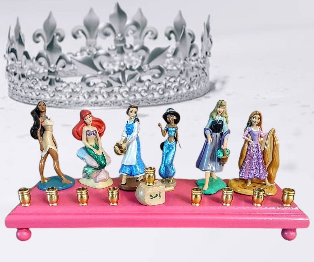 Princess Menorah Classic Disney Judaica Hanukkiah Repurposed Jasmin ...