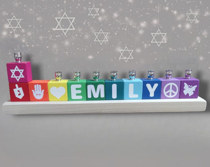 Personalized Kids Menorah, Kids Menorah,chanukah Menorah,personalized ...