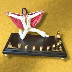 The King Elvis Presley Collector Hanukah Menorah 70's Elvis Candle ...