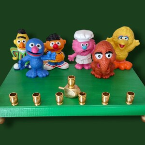 Sesame Street Collector Menorah Judaica Hanukkiah Big Bird Ernie Bert ...